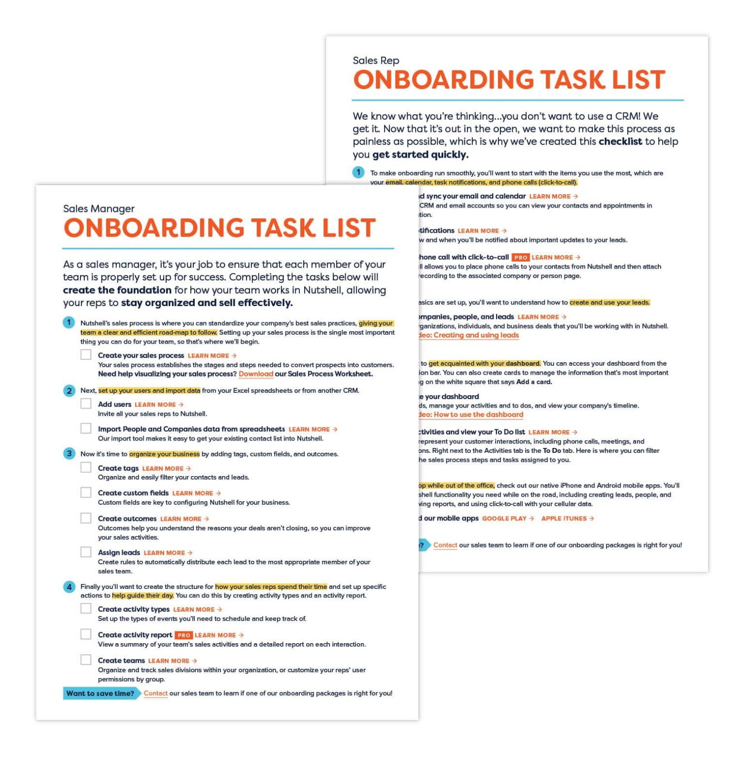 Resource | Onboarding Task Lists