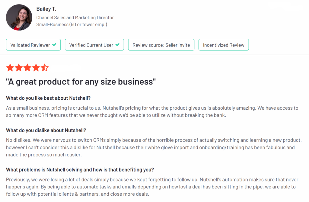 Nutshell Customer Testimonials & Testimonials | Nutshell